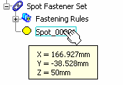 Displaying Fastener Coordinates Information in a Balloon